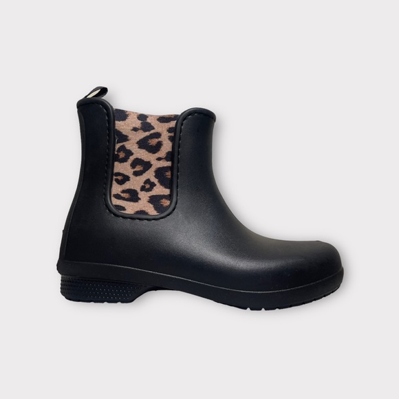 CROCS | Shoes | Crocs Freesail Chelsea Ankle Animal Print Rain Boots ...